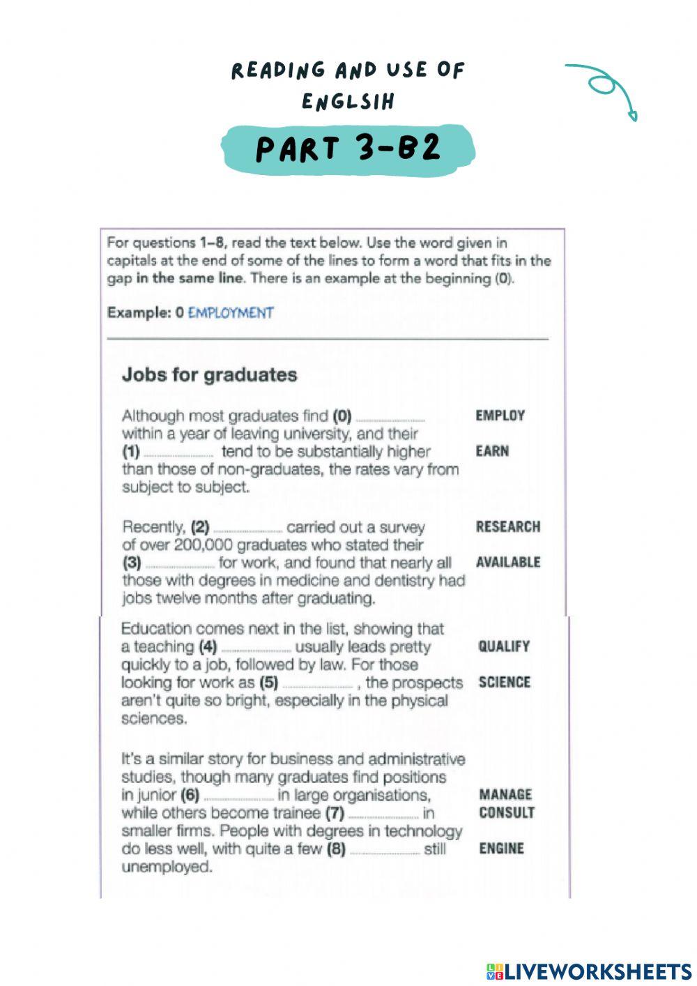 1080702 | Reading and use of englsih part 3-B2