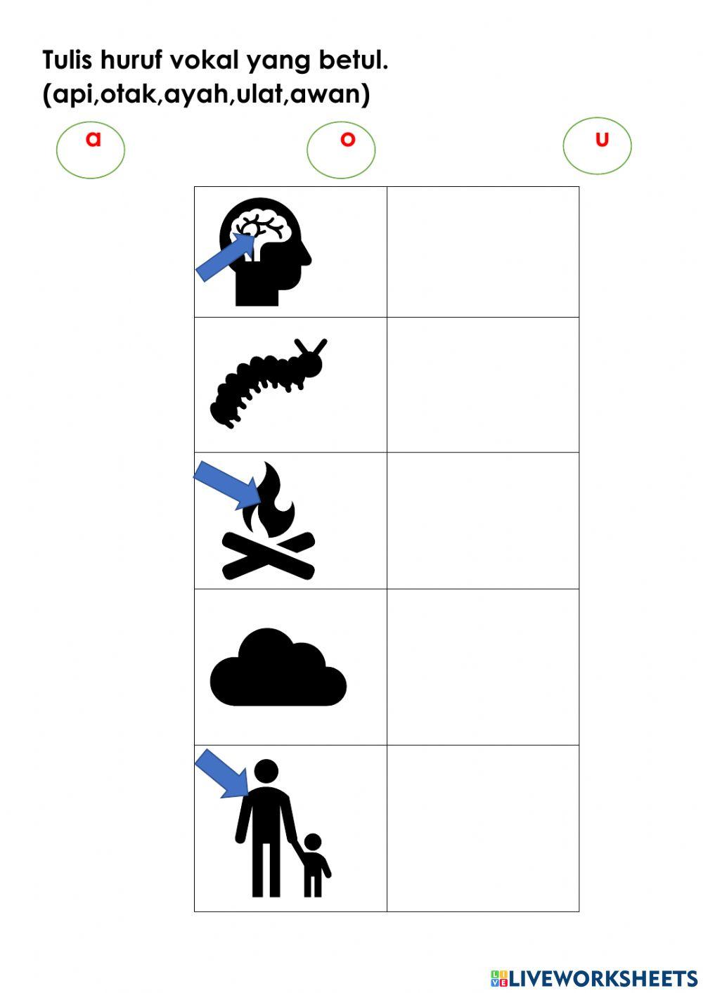 Vokal exercise | Live Worksheets