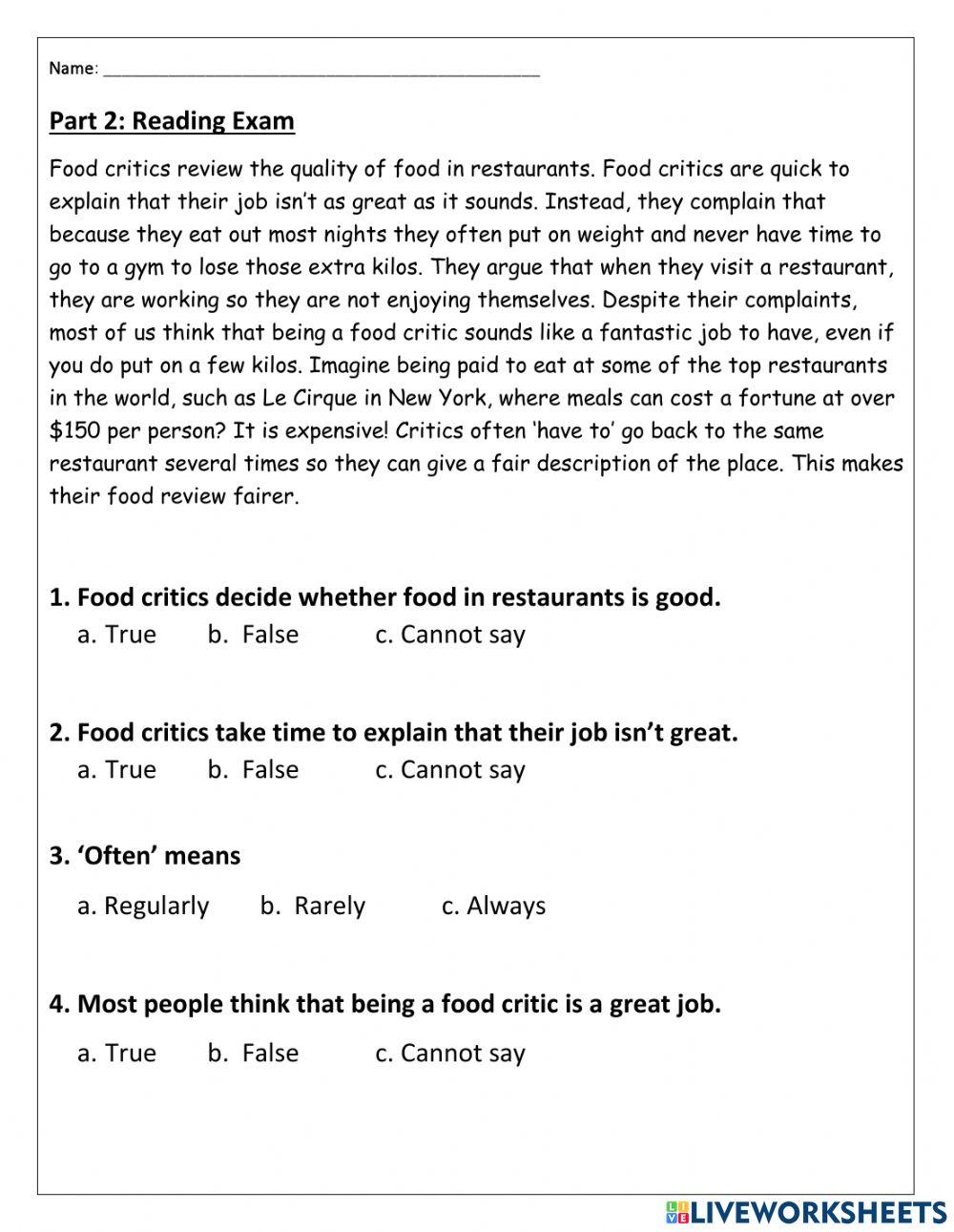 SEN 6710352 | Richard Lawson | Live Worksheets