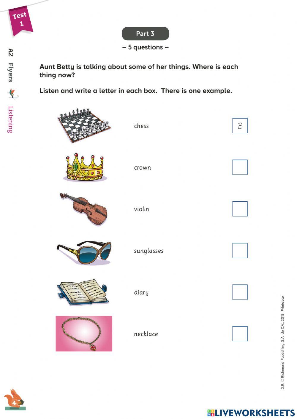 Flyers 1 Exam -… | Free Interactive Worksheets | 6632180