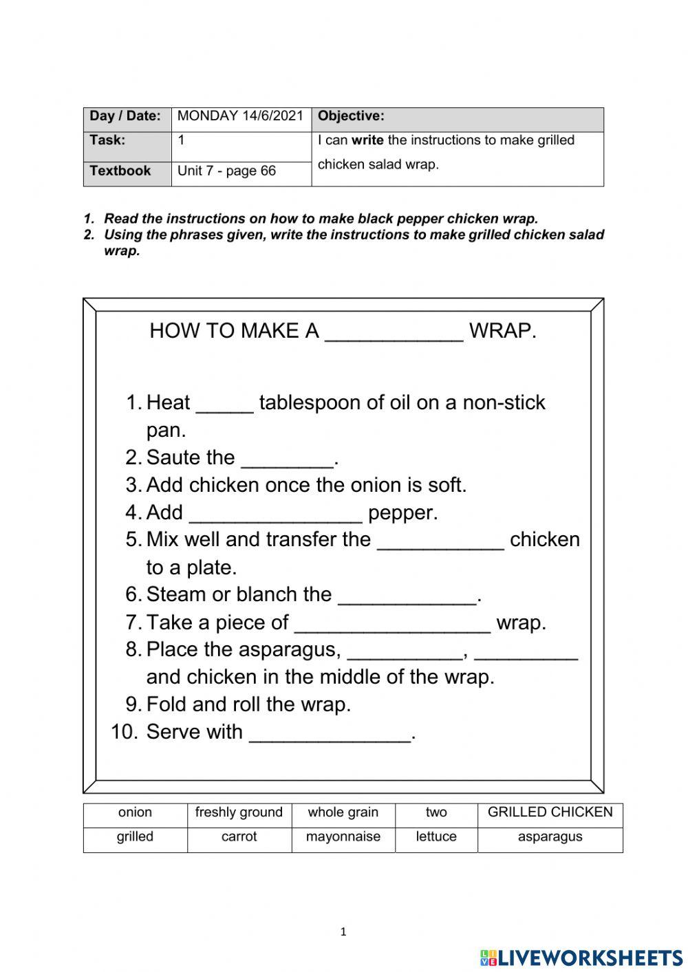 PDPR Module - Task 1 worksheet | Live Worksheets