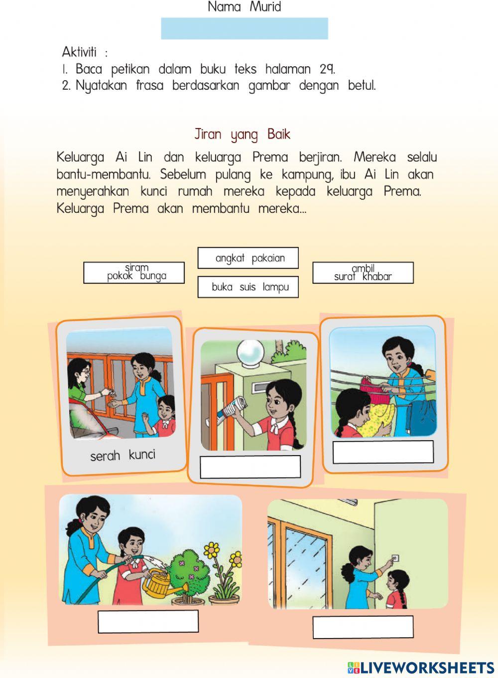 Jiran yang Baik interactive worksheet | Live Worksheets
