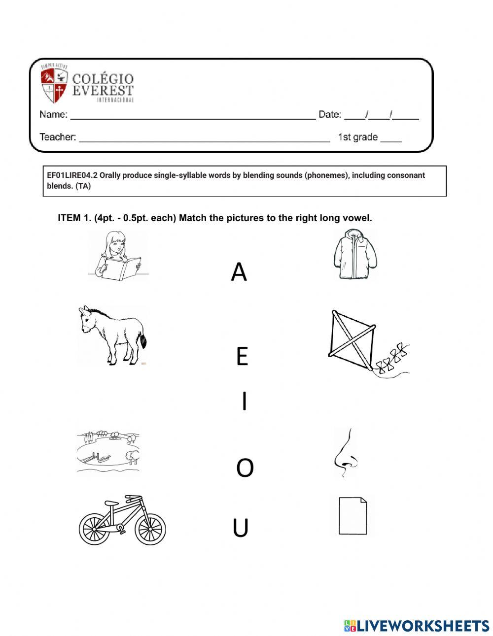 Phonics-assessment worksheet | Live Worksheets
