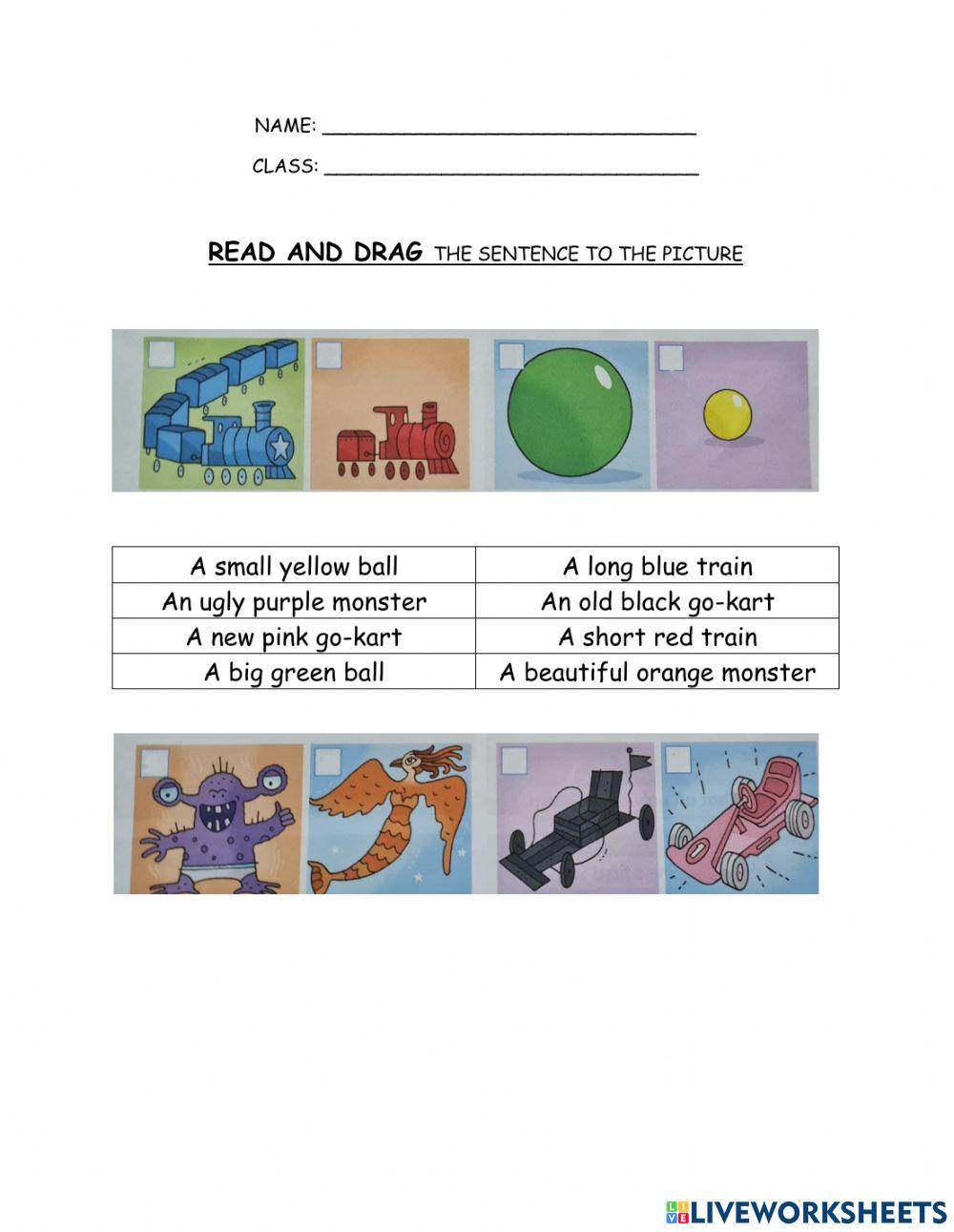 English Year 1 interactive activity for Grade 1 | Live Worksheets