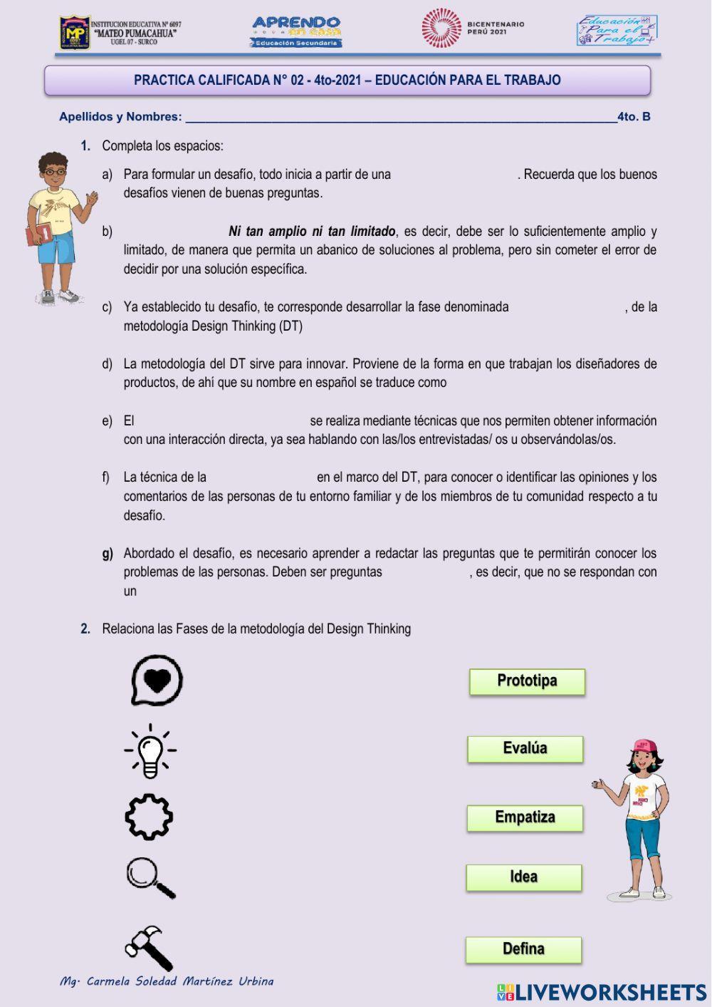 Design Thinking | Free Interactive Worksheets | 1083567