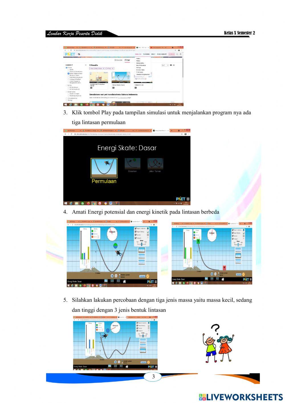 Hukum kekekalan energi mekanik activity | Live Worksheets