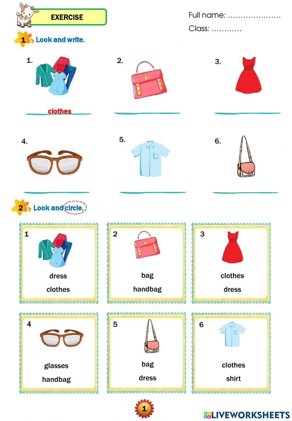Clothes 1084467 | Nguyen Thi Tan | Live Worksheets