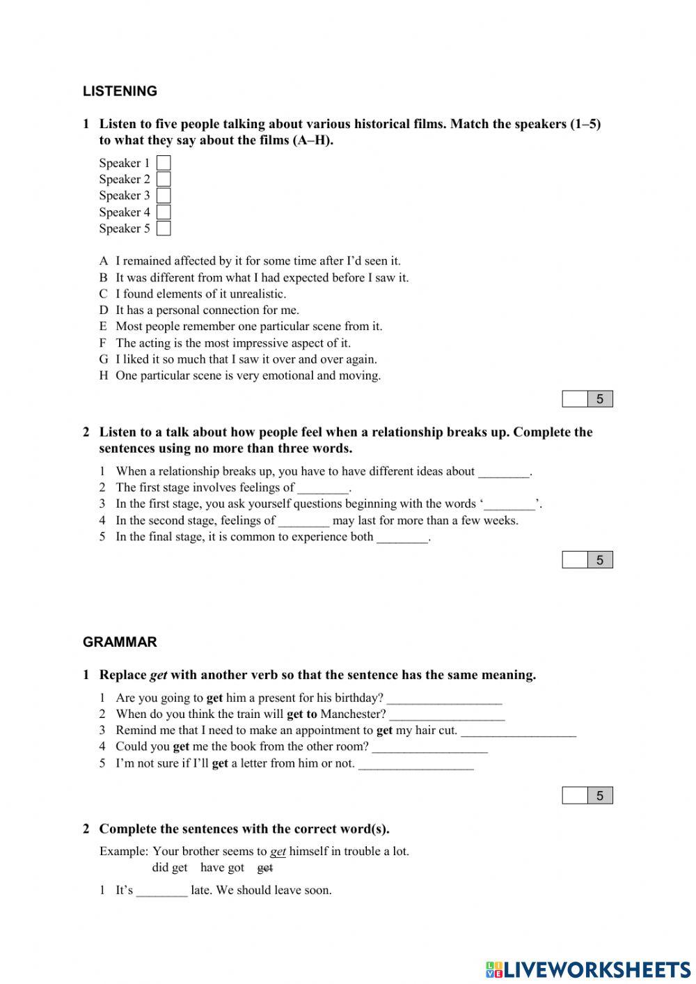 EF advanced test unit 3 worksheet | Live Worksheets