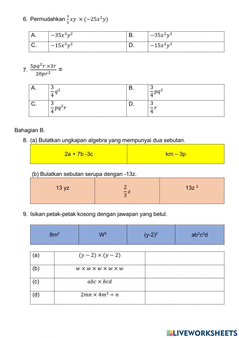 Kuiz Ungkapan A… | Free Interactive Worksheets | 1085175