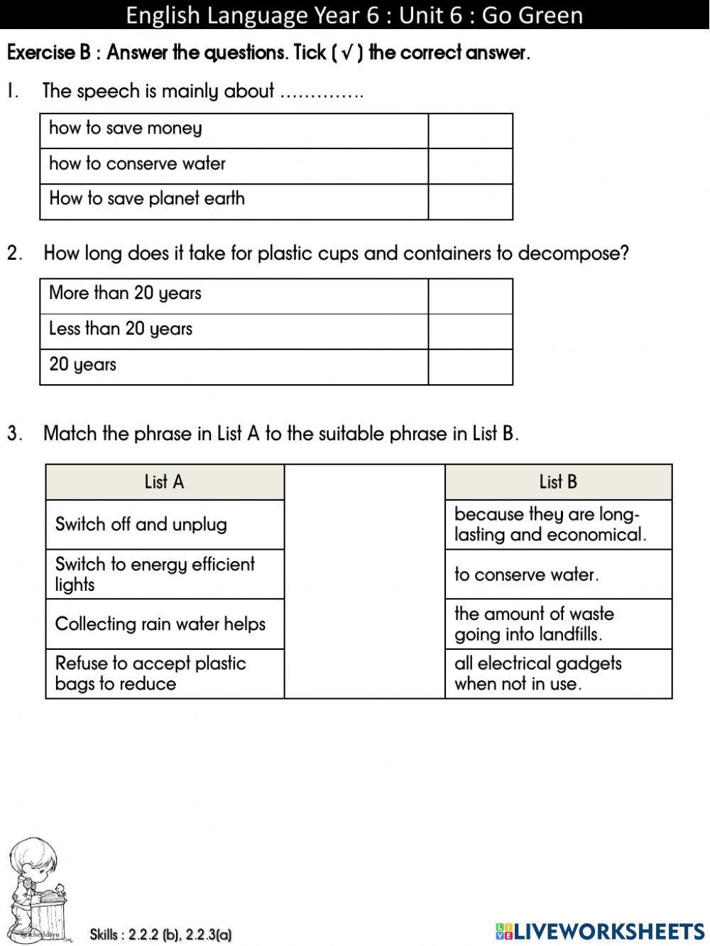 Go Green 1085581 | noorezreenb09 | Live Worksheets