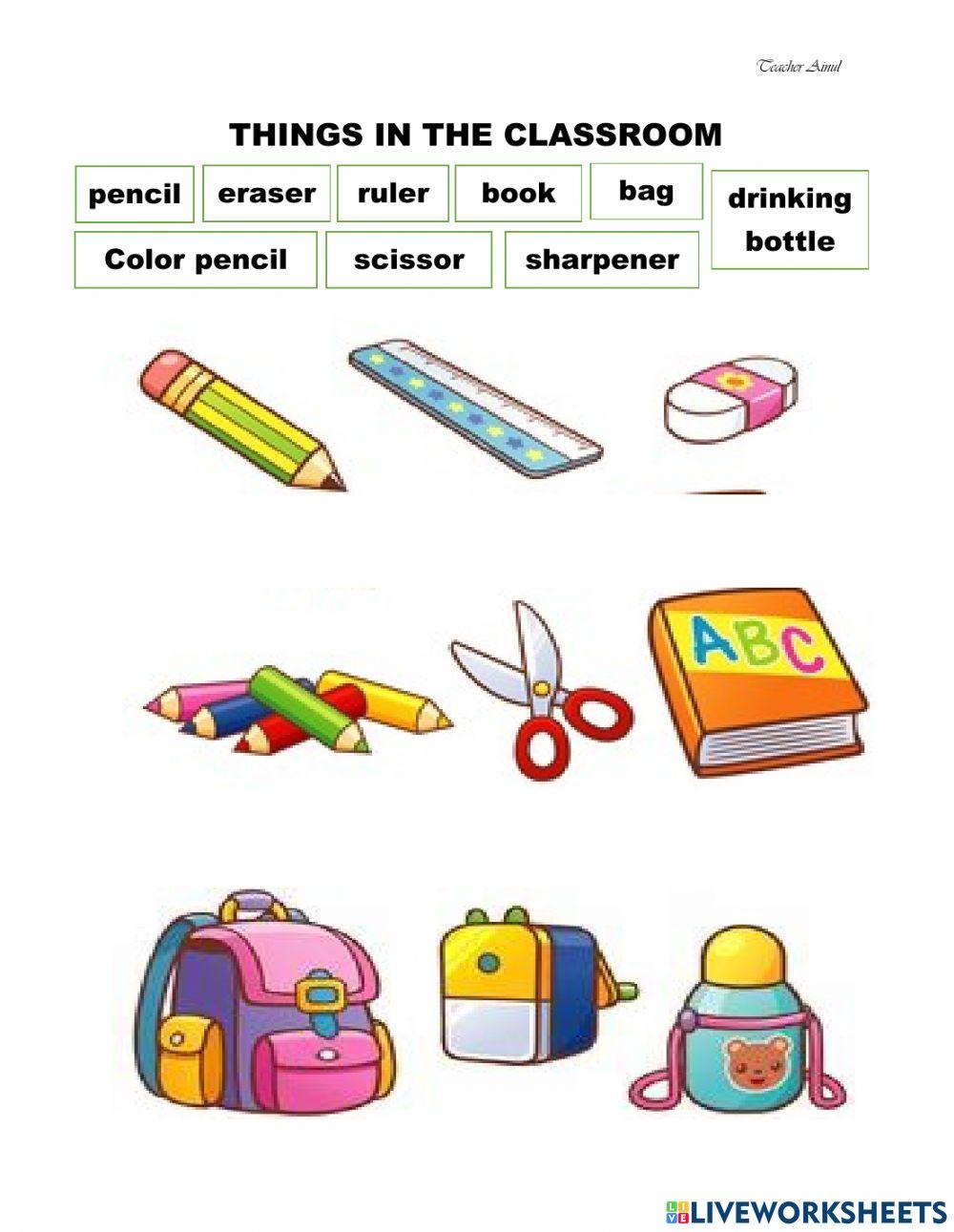 THINGS AT SCHOOL 3088771 | ainul suria | LiveWorksheets