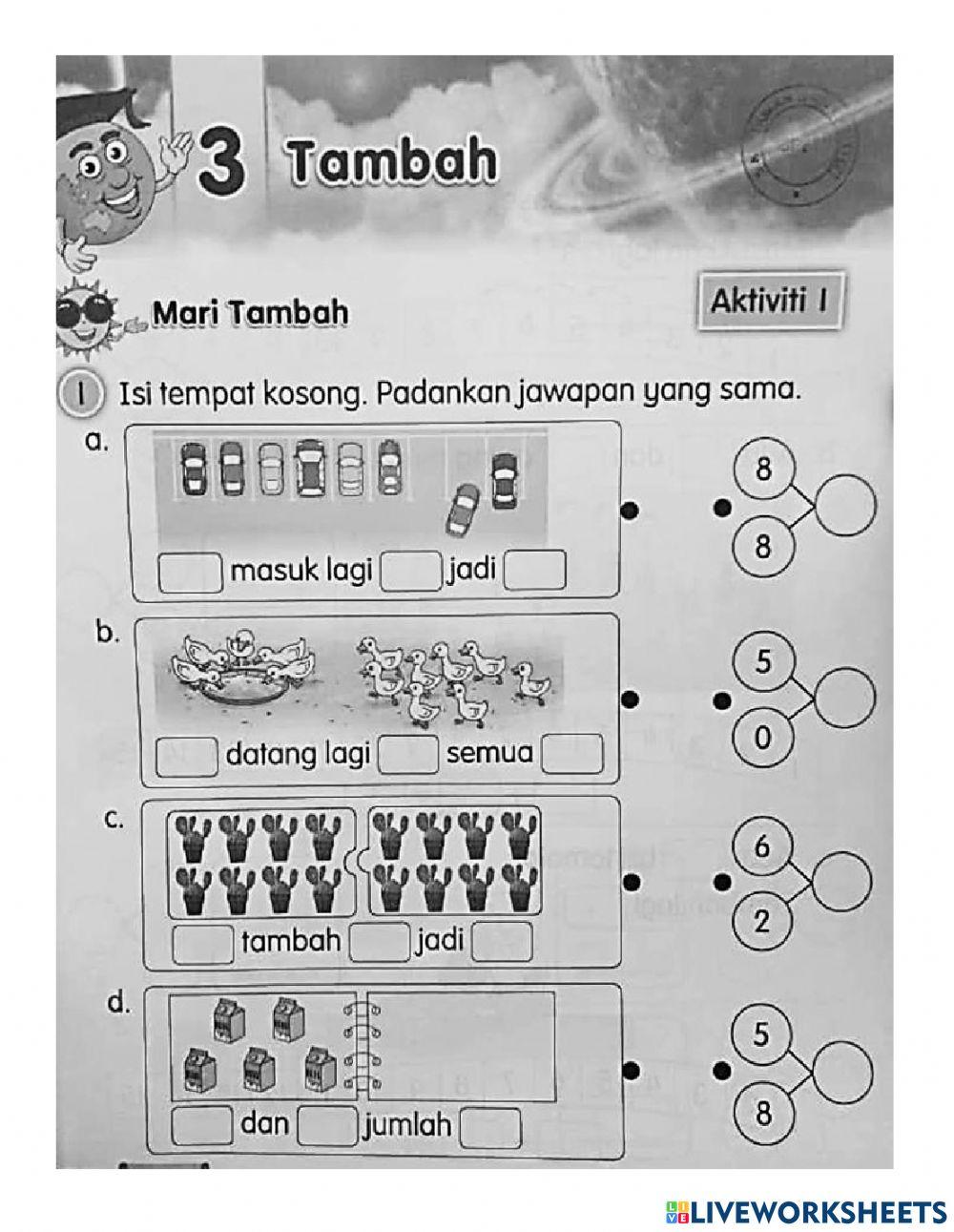 Tambah : Mengenali perbendaharaan kata yang relevan untuk konsep tambah ...
