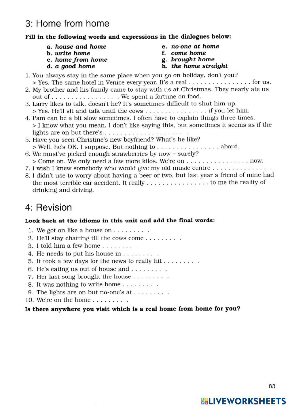 House and home … | Free Interactive Worksheets | 6633617