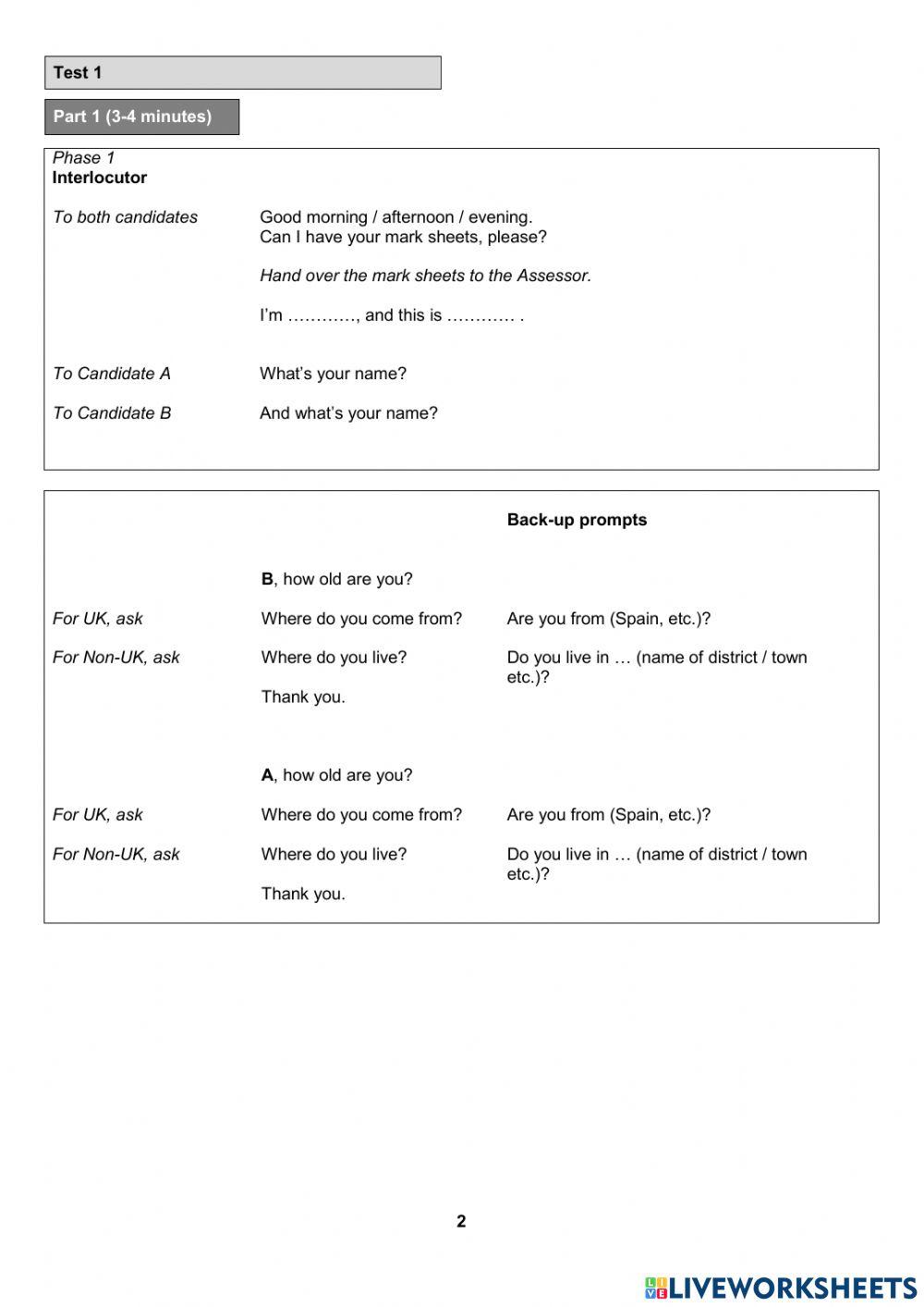 Ket Speaking 6633763 | cabfilipino | LiveWorksheets