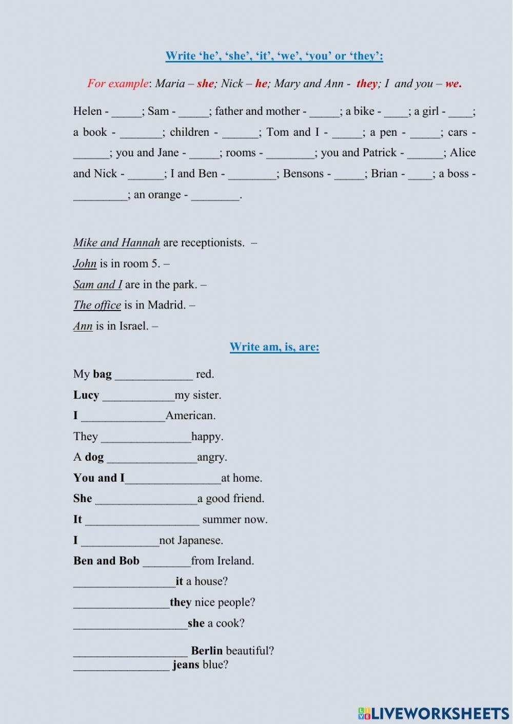 To be online exercise for elem | Live Worksheets