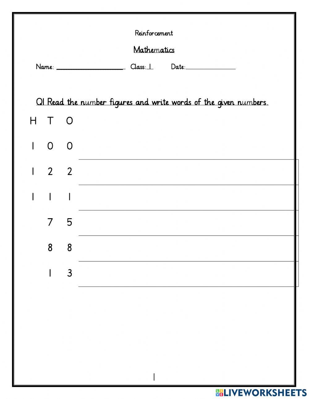 Number Quiz worksheet | Live Worksheets