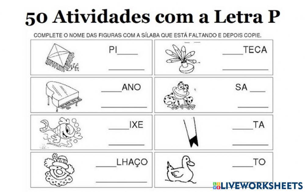 Letra p online exercise for 1ºANO | Live Worksheets