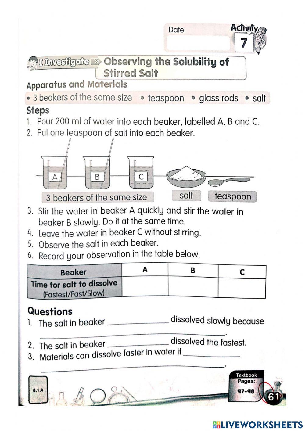 Soluble and ins… | Free Interactive Worksheets | 1086868