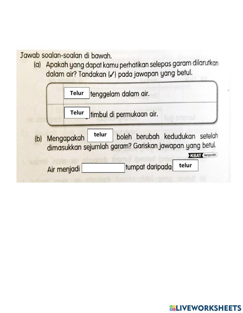 Ketumpatan interactive activity for 3 | Live Worksheets