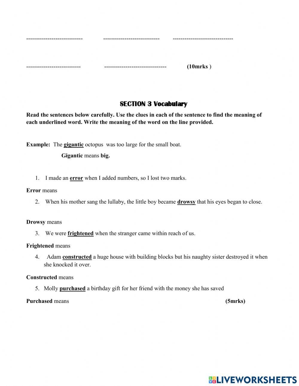 Promotion Test English online exercise for | Live Worksheets