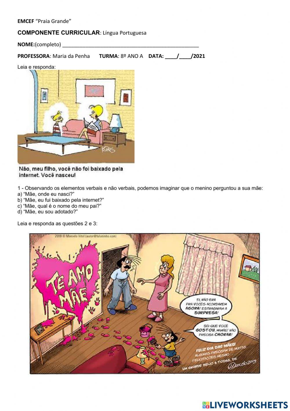 Oitavo worksheet | Live Worksheets