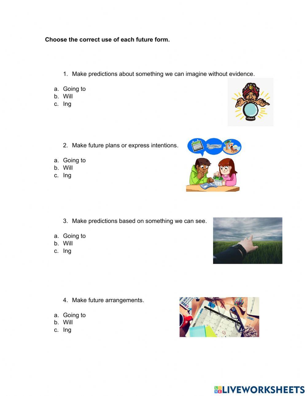 Future Forms online pdf worksheet | Live Worksheets