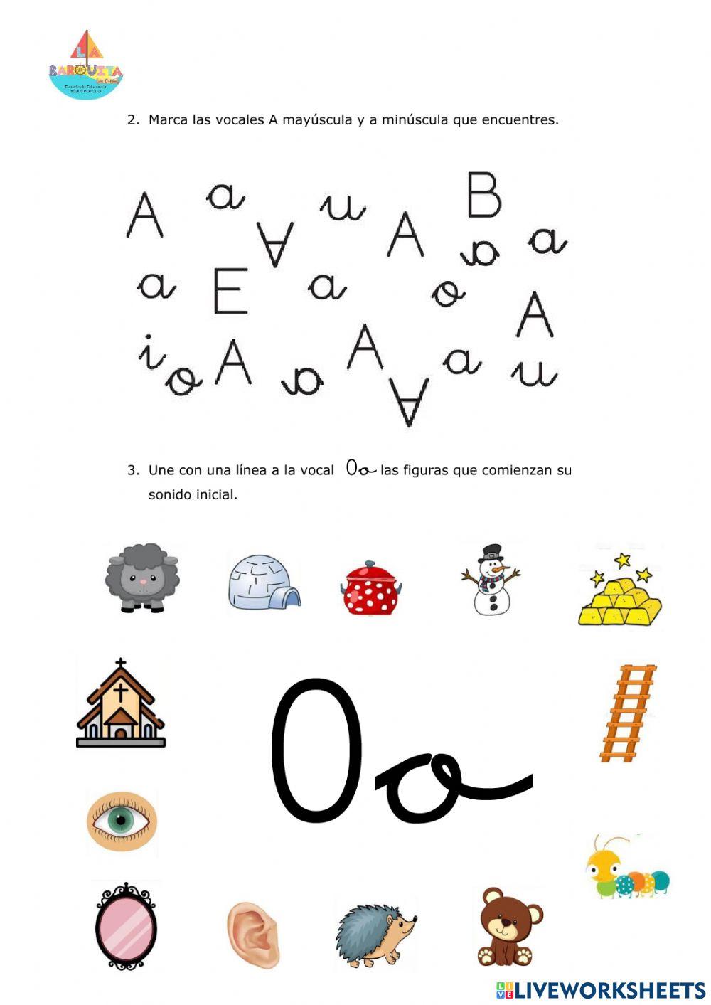 Vocal a y o worksheet | Live Worksheets