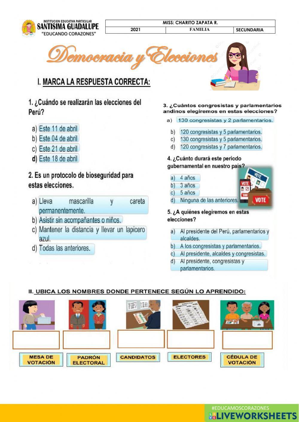 Elcciones | LiveWorksheets | 1087653