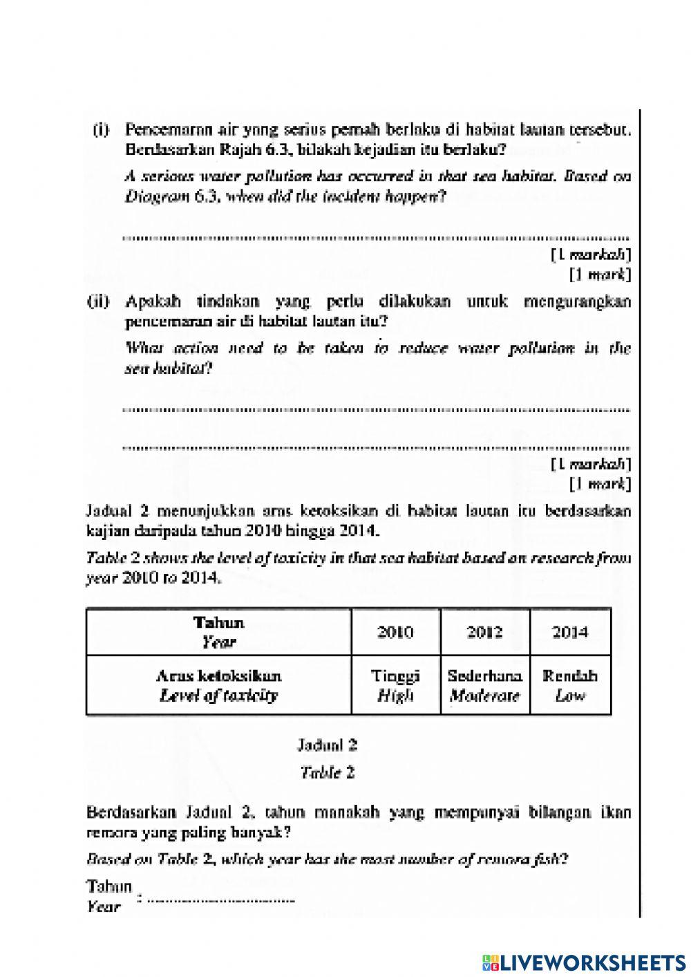 Testing online worksheet for 6 | Live Worksheets