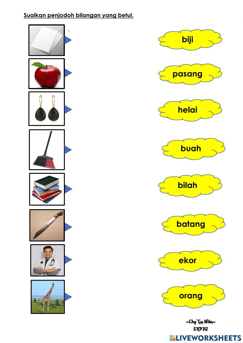 Penjodoh Bilangan Interactive Activity For Standard 1 Live Worksheets