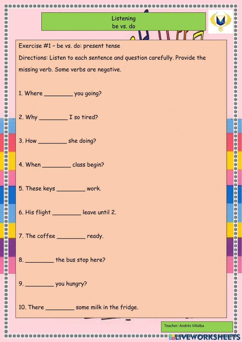 1087847 | Be vs do | Andrès felipe Archila villalba