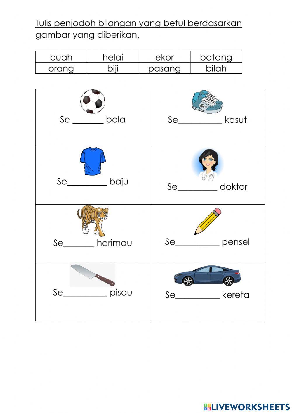 Penjodoh Bilangan Interactive Exercise For Tahun 1 Live Worksheets