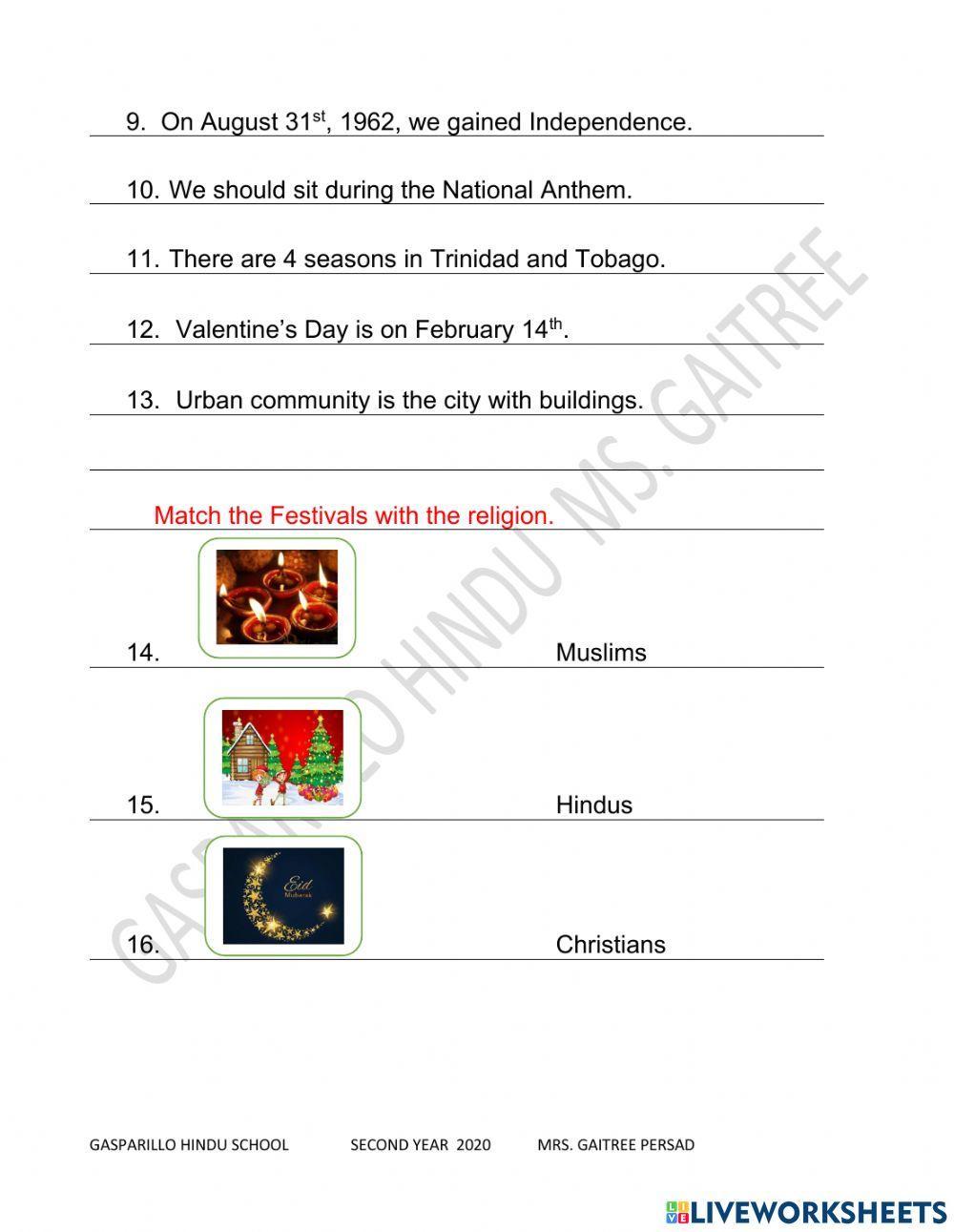 Social Studies 1 activity | Live Worksheets
