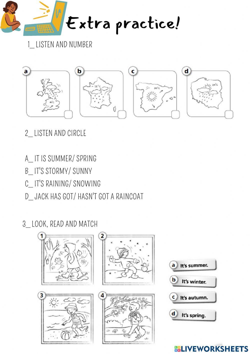 The weather | Free Interactive Worksheets | 1088626