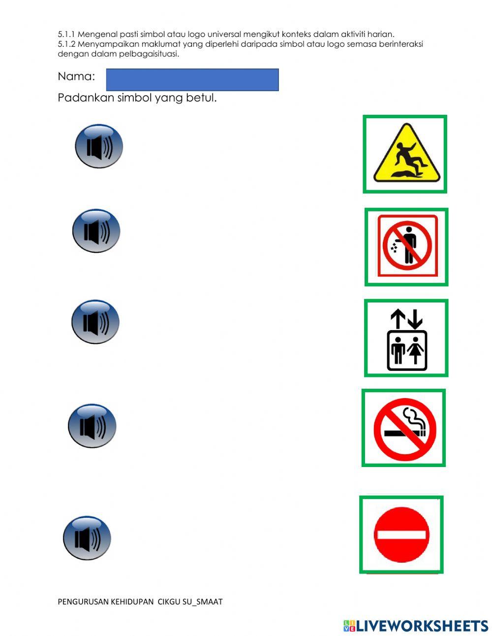 Simbol universal worksheet | Live Worksheets