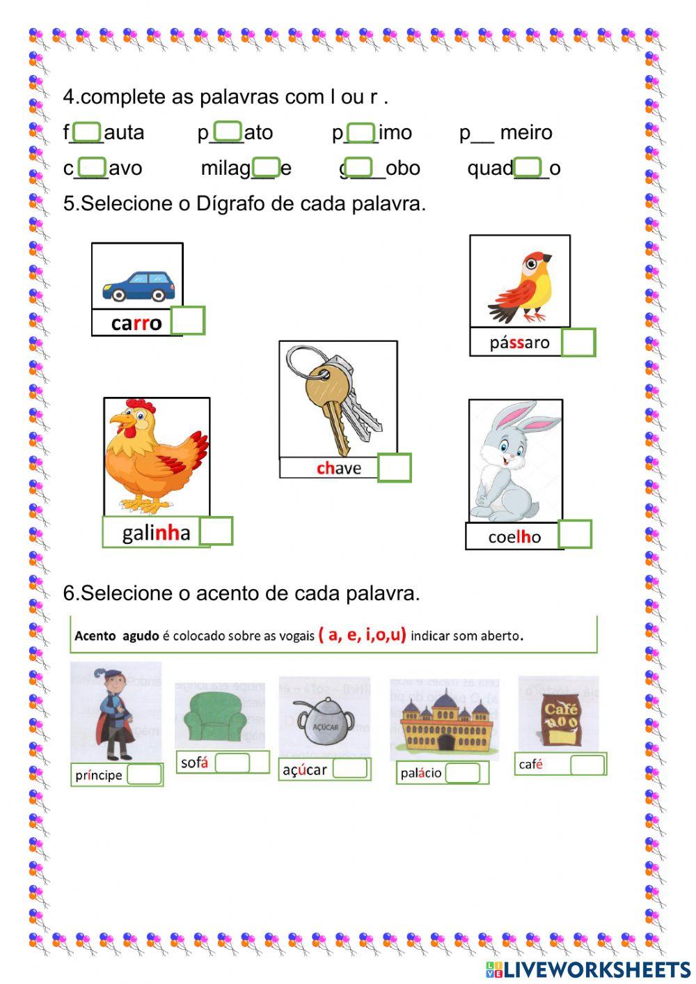 Atividade de português exercise for Ensino Fundamental-1 | Live Worksheets