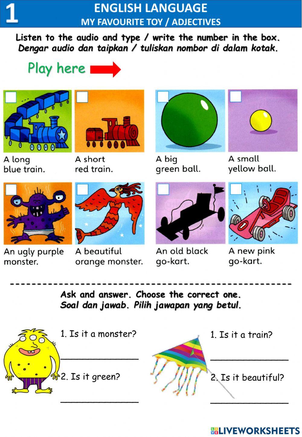 My favourite to… | Free Interactive Worksheets | 1089147