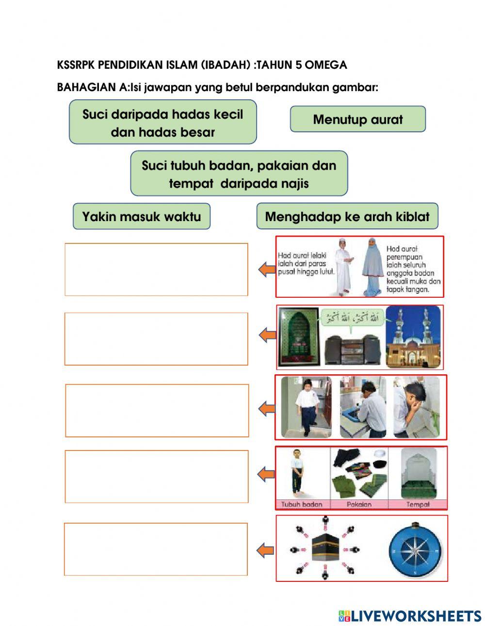 Ibadah Tahun 5 Omega worksheet | Live Worksheets
