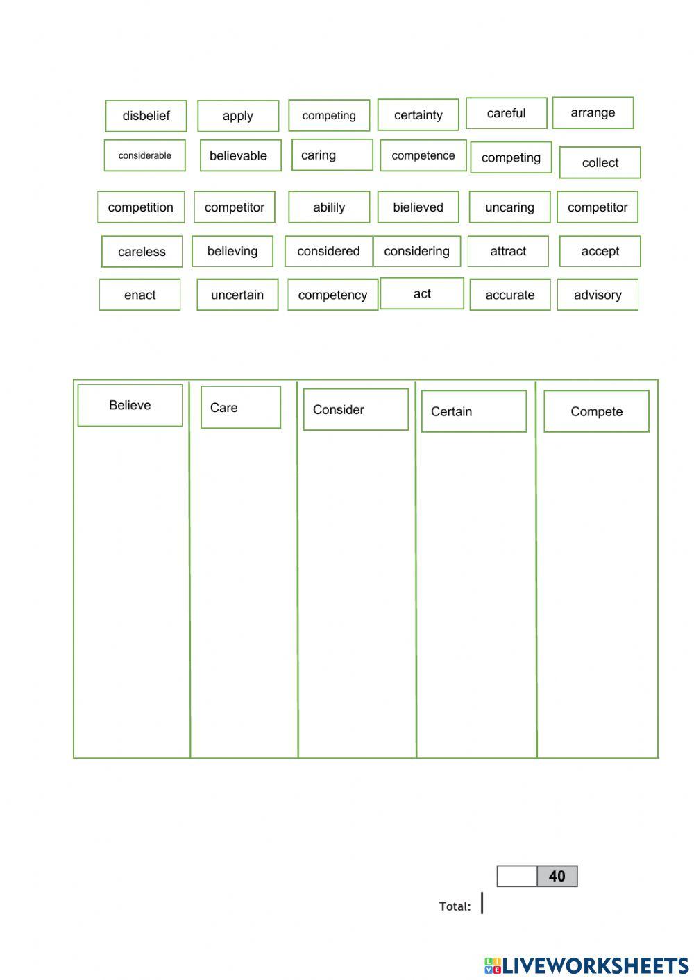 English online exercise for level | Live Worksheets