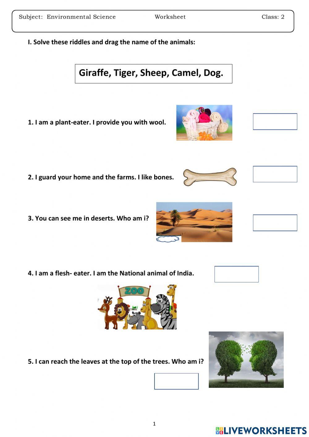 Animals Around Us online exercise for | Live Worksheets