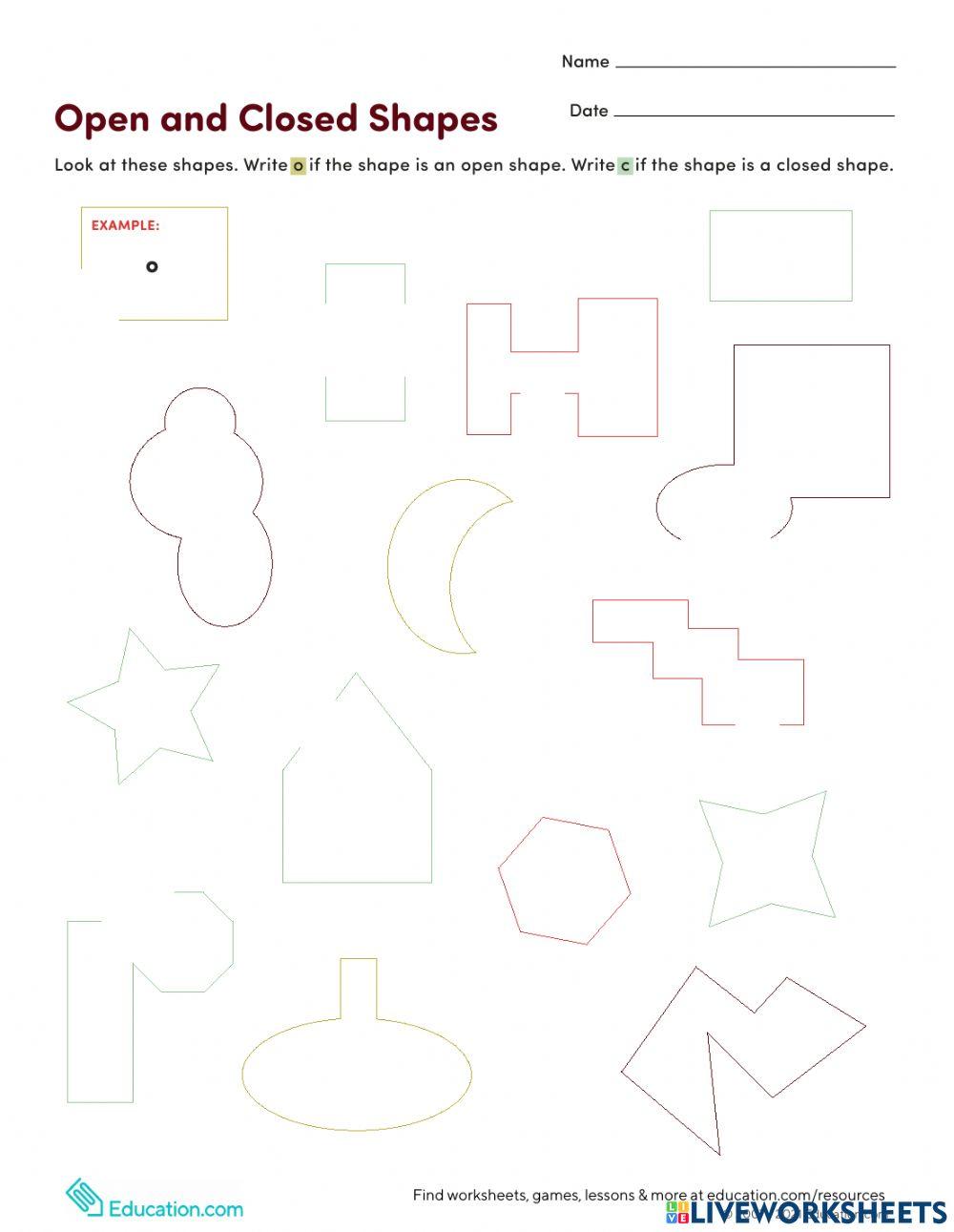 open ad closed shapes 5060308 | Shaura | Live Worksheets