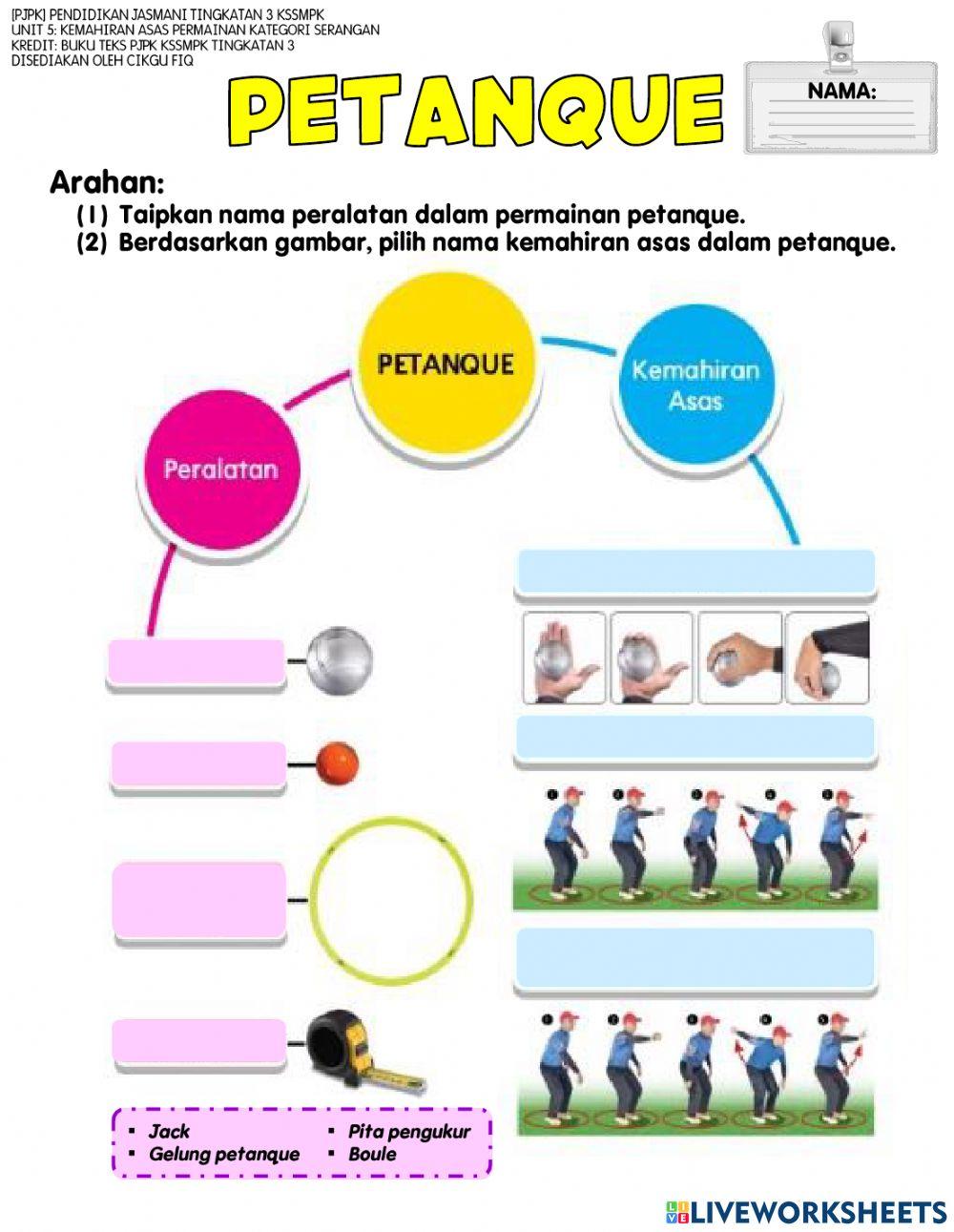 Petanque activity | Live Worksheets