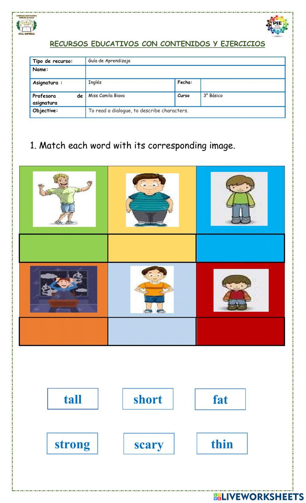 Adjectives online exercise for 3ro | Live Worksheets