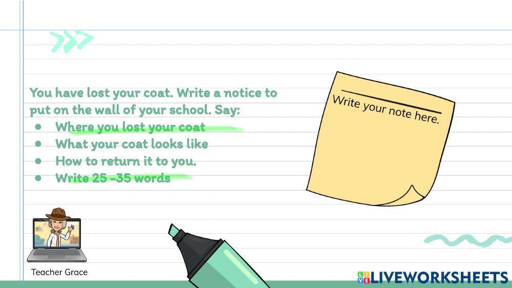 Writing A2 | Free Interactive Worksheets | 1090003