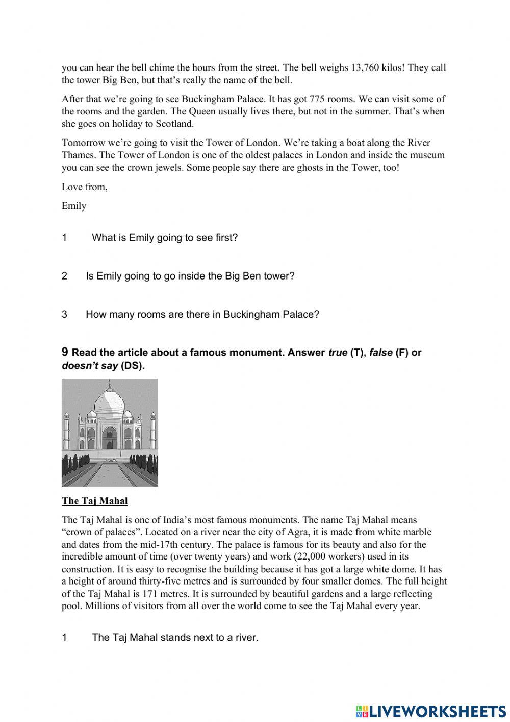 English exam worksheet for Teens 2 | Live Worksheets