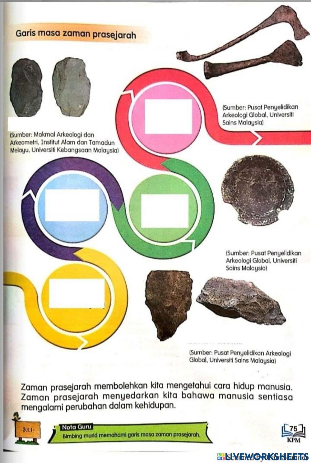 NOTA : GARIS MASA ZAMAN PRASEJARAH online exercise for | Live Worksheets