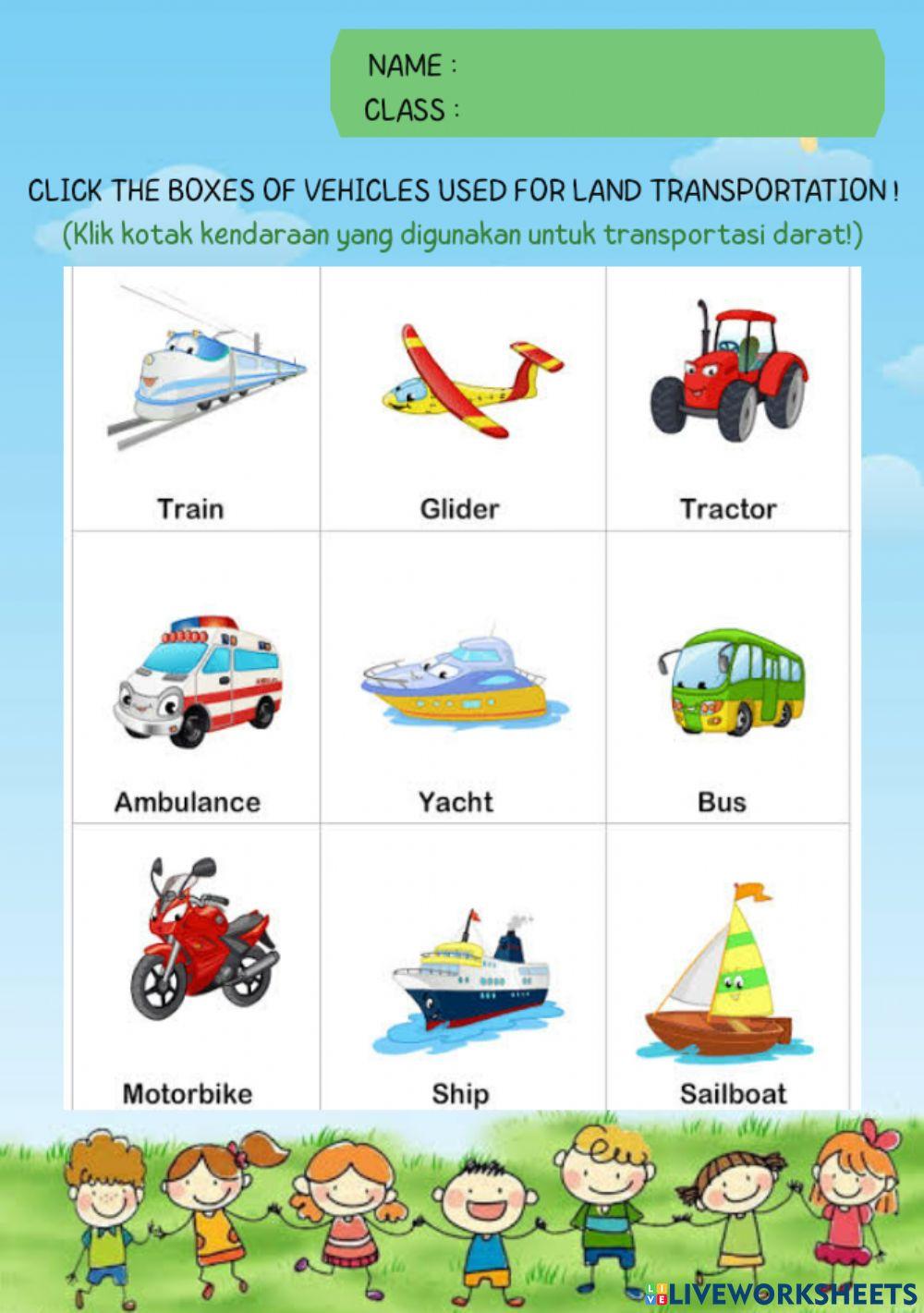 Ground Transportation exercise | Live Worksheets