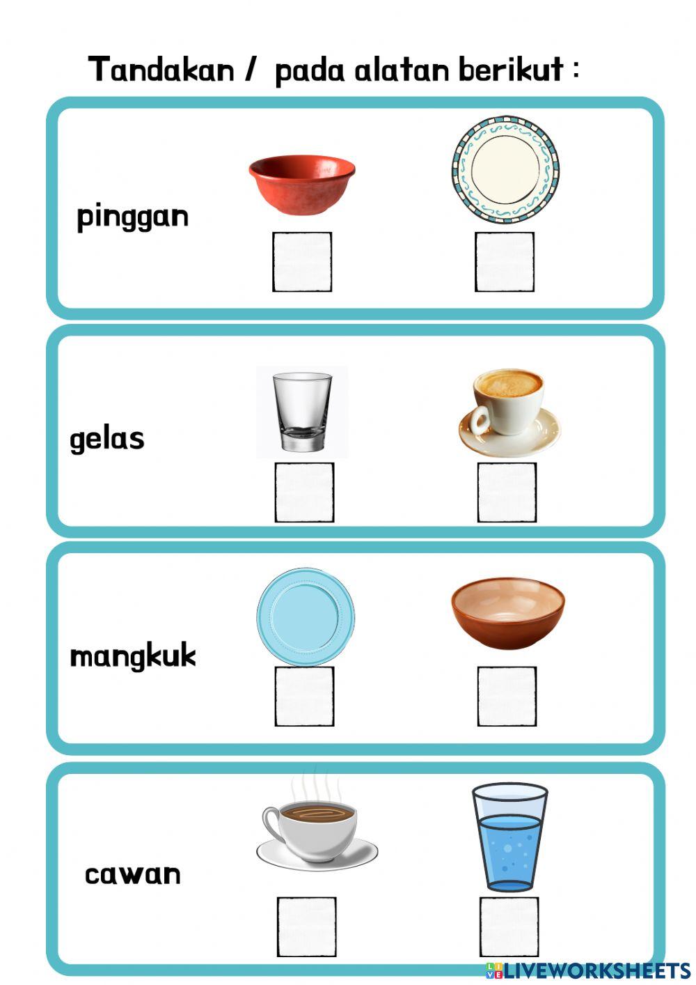 Alatan Makan dan Minum | Live Worksheets