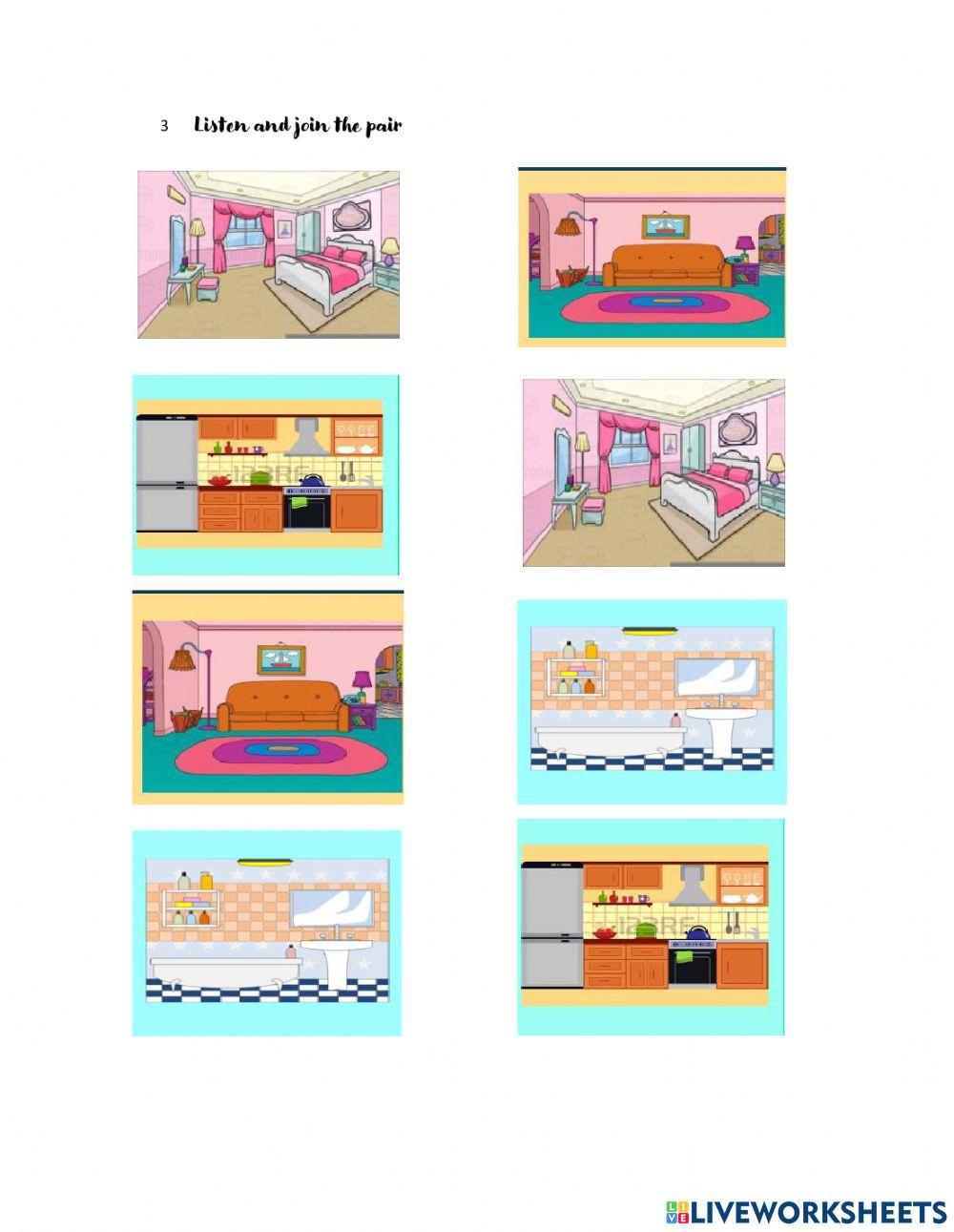 Family-Parts and objects of the house worksheet | Live Worksheets