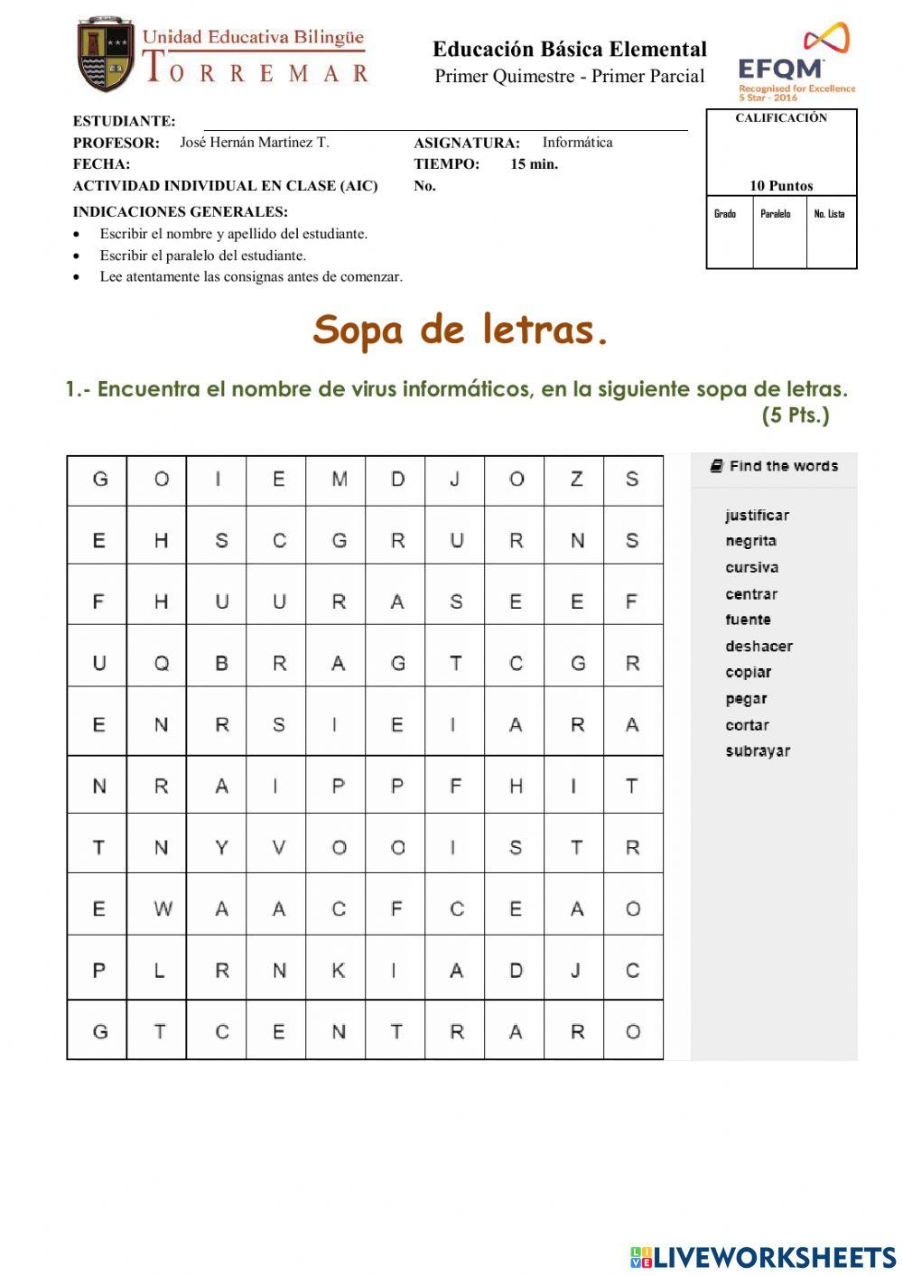 Google Docs interactive worksheet | Live Worksheets